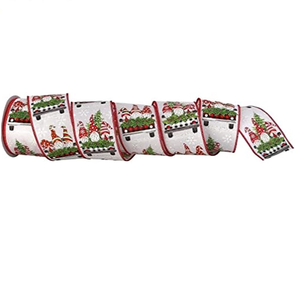 Regency International 2.5 Inches x 10 Yards Santa Gnomes Fabric Ribbon ...