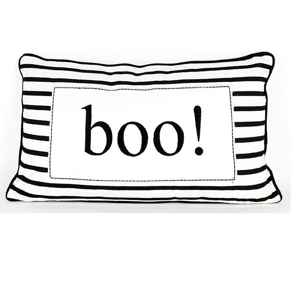 Halloween Pillow, Boo! Black and White – Florida Gifts