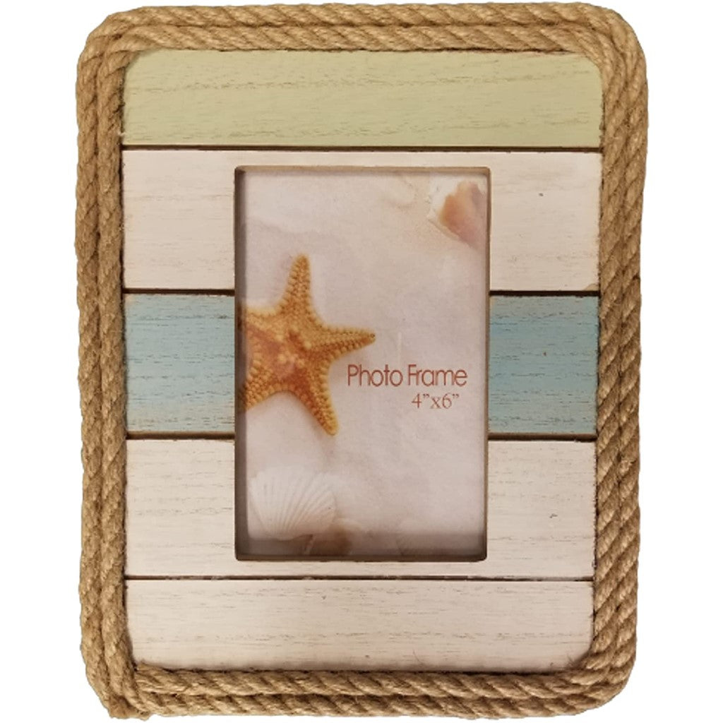Wood & Rope Tricolor 4 x 6 Photo Frame – Florida Gifts