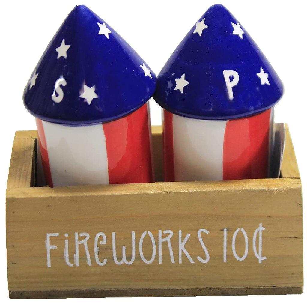 Transpac A5106 Dolomite Salt and Pepper Shaker, Fireworks with Crate ...